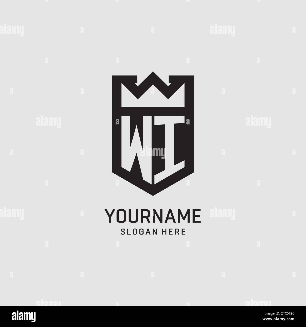 Initial WI logo shield shape, creative esport logo design vector ...