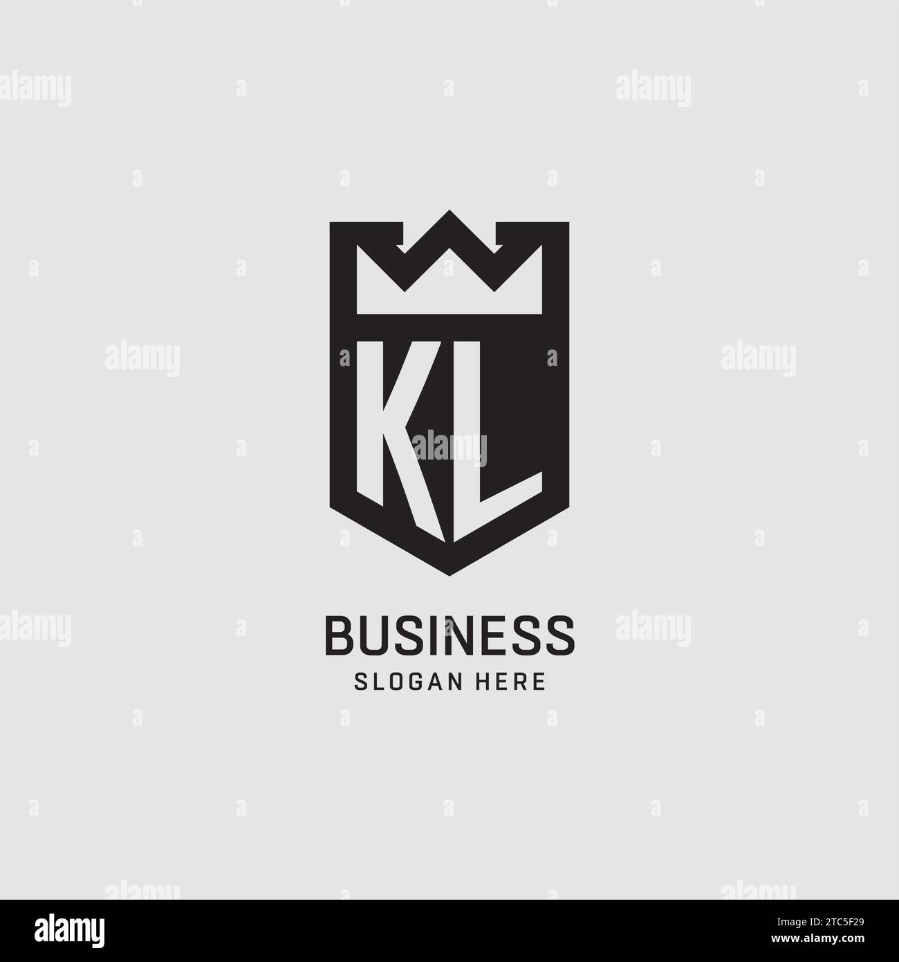Initial KL logo shield shape, creative esport logo design vector ...