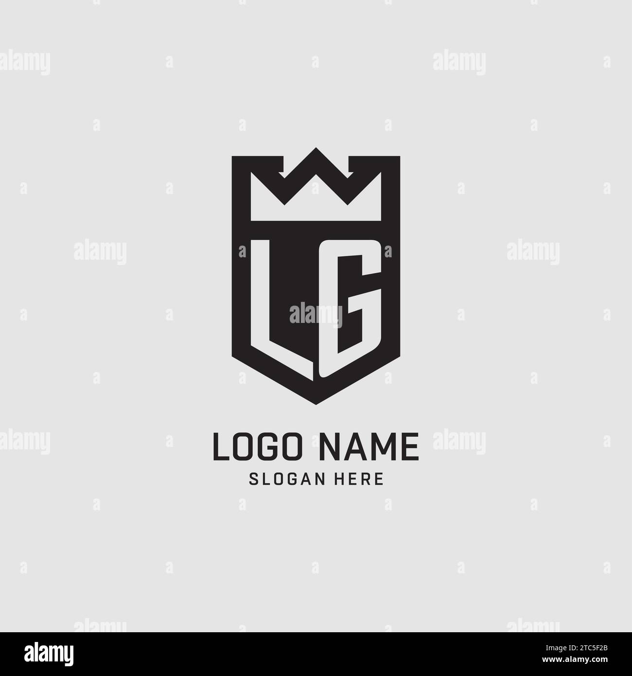 Initial LG logo shield shape, creative esport logo design vector graphic Stock Vector Image ...