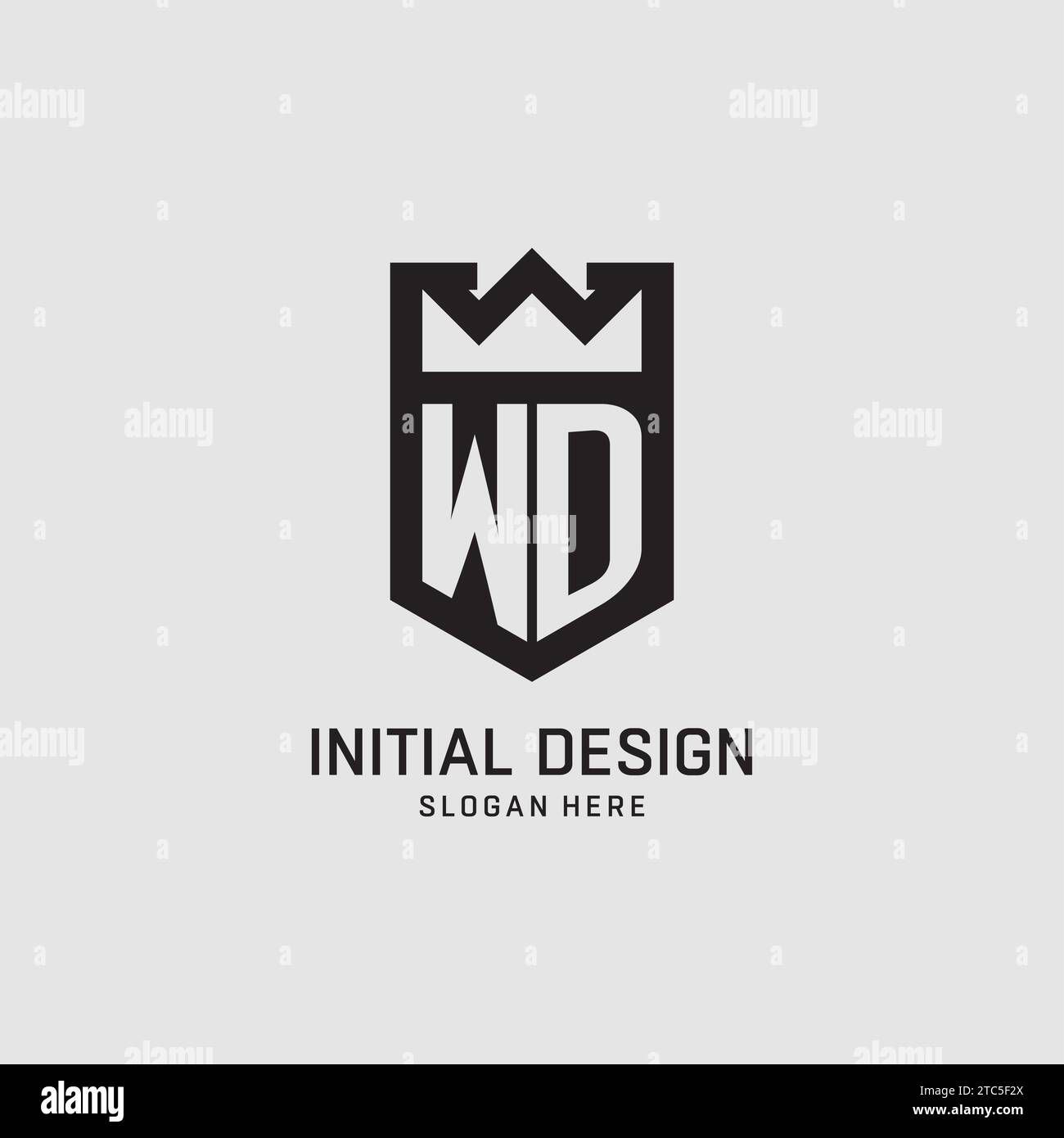 Initial WD logo shield shape, creative esport logo design vector graphic Stock Vector Image ...
