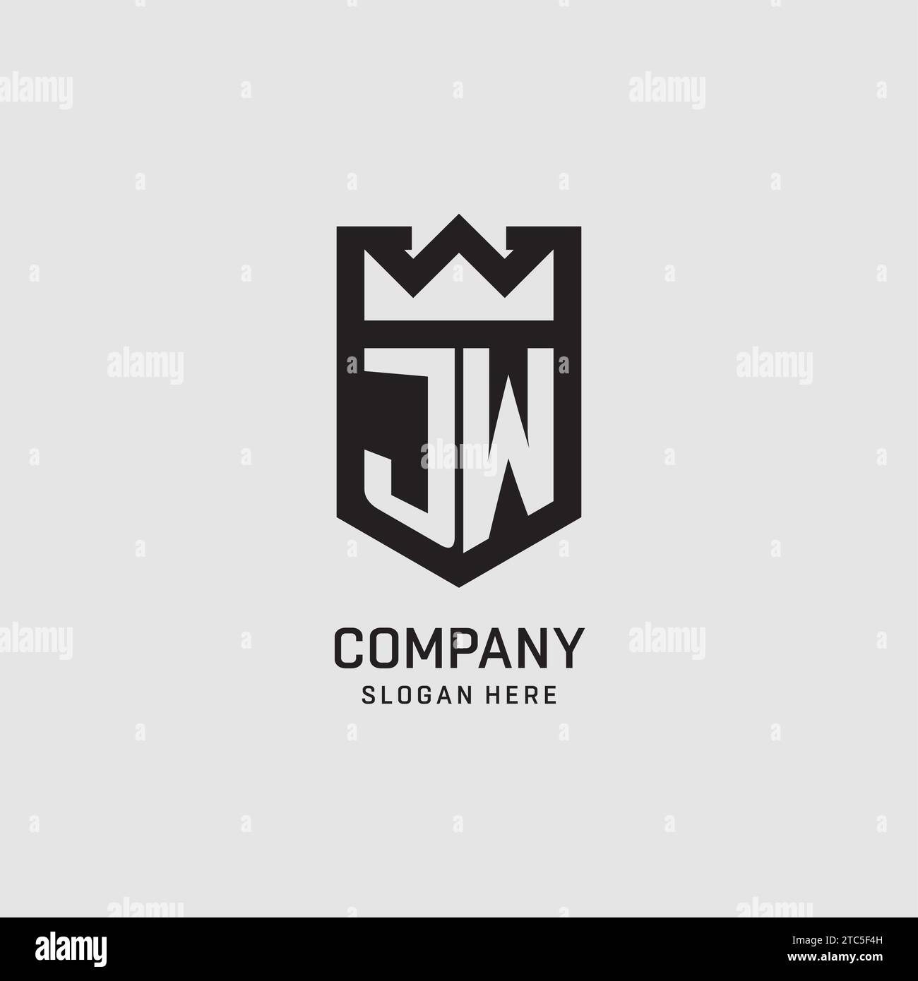 Initial JW logo shield shape, creative esport logo design vector ...