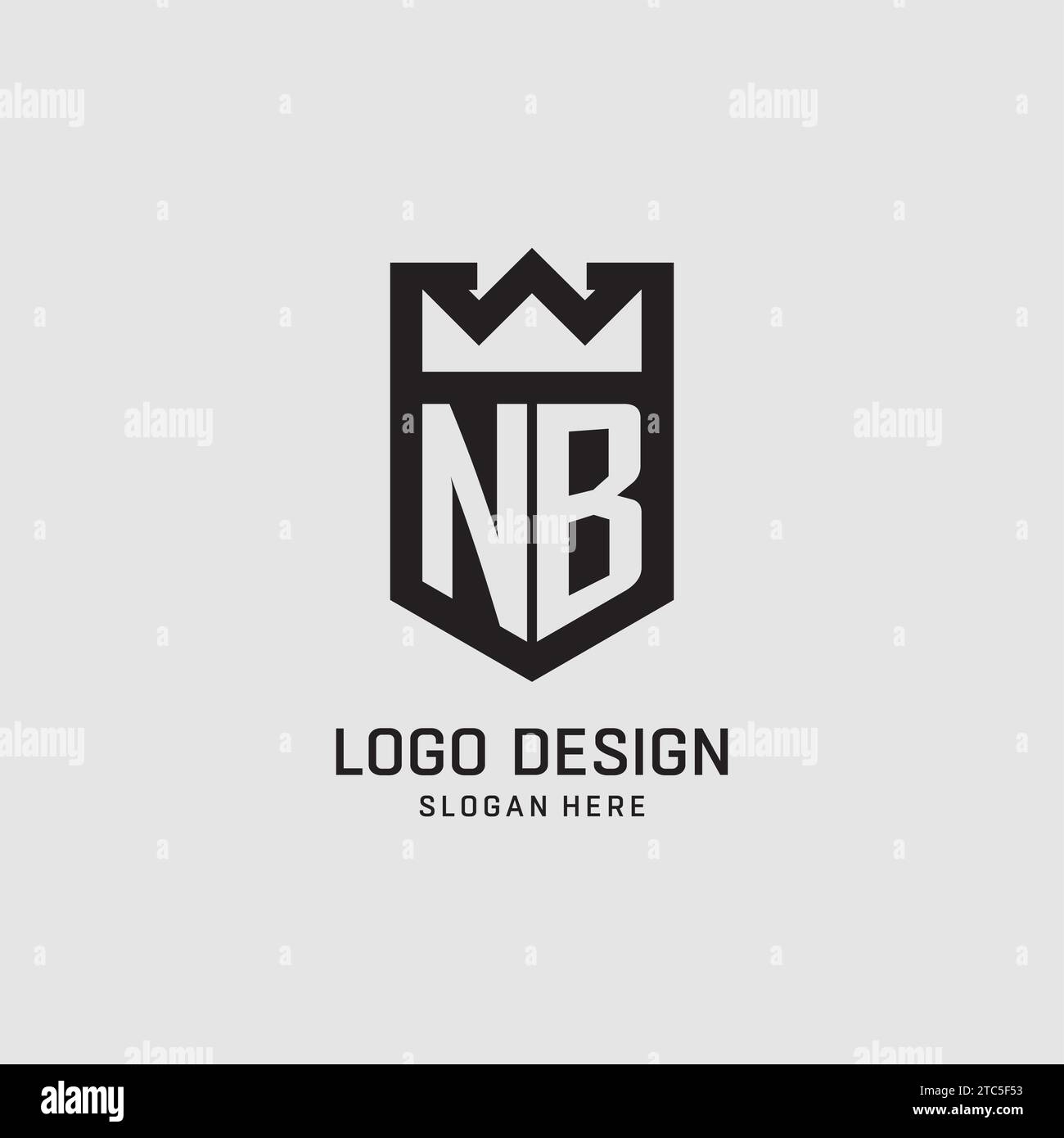 Initial NB logo shield shape, creative esport logo design vector ...