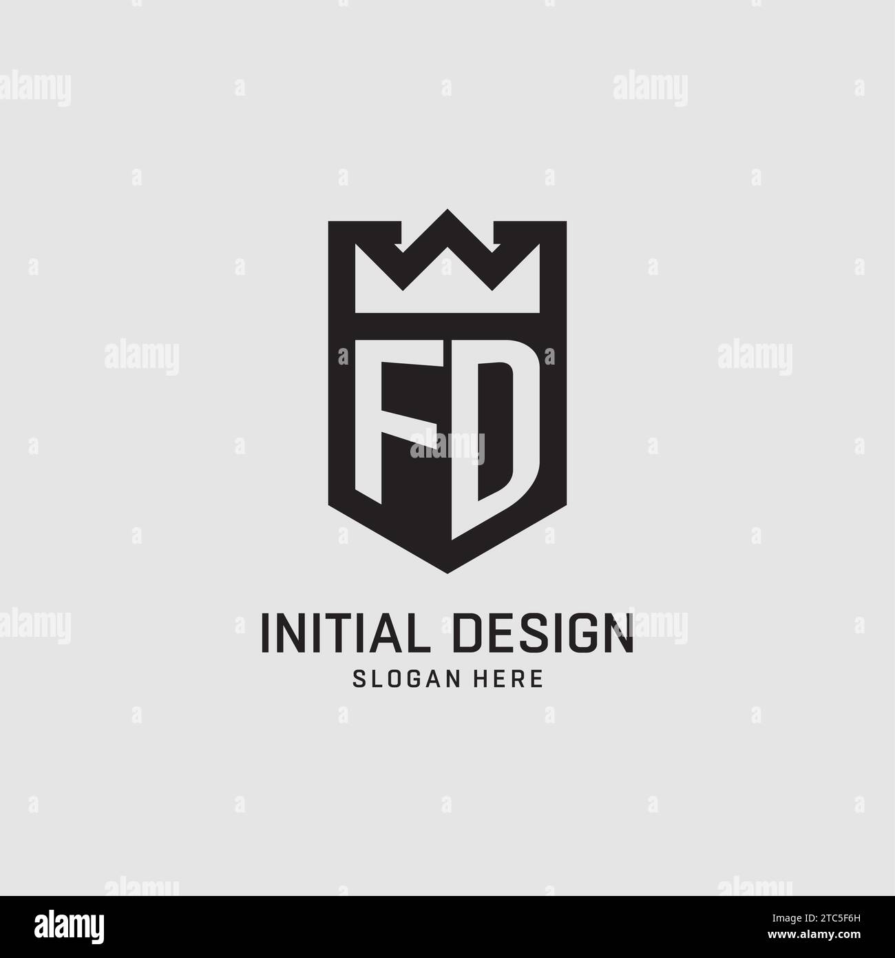 Initial FD logo shield shape, creative esport logo design vector ...