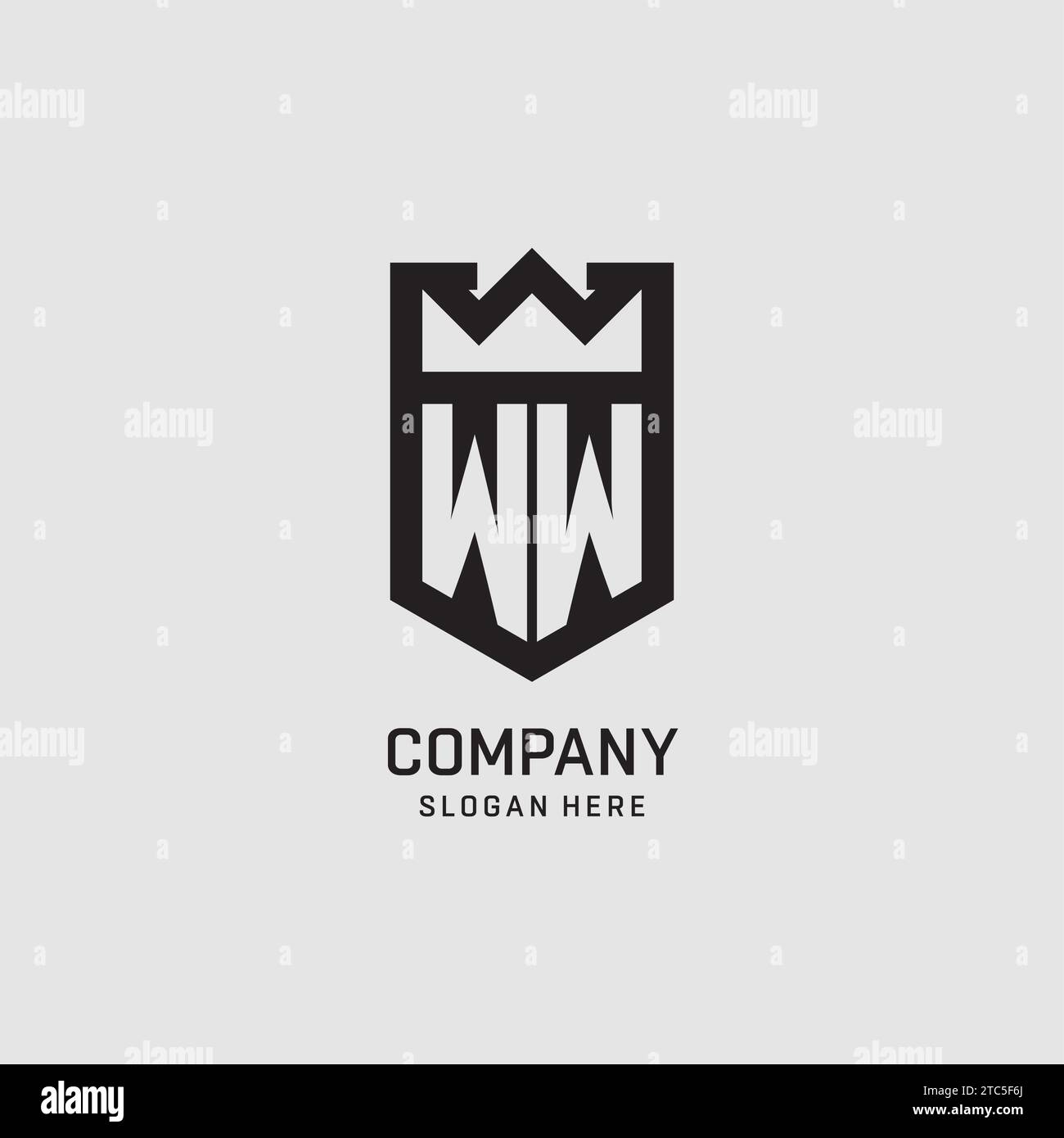 Initial WW logo shield shape, creative esport logo design vector ...