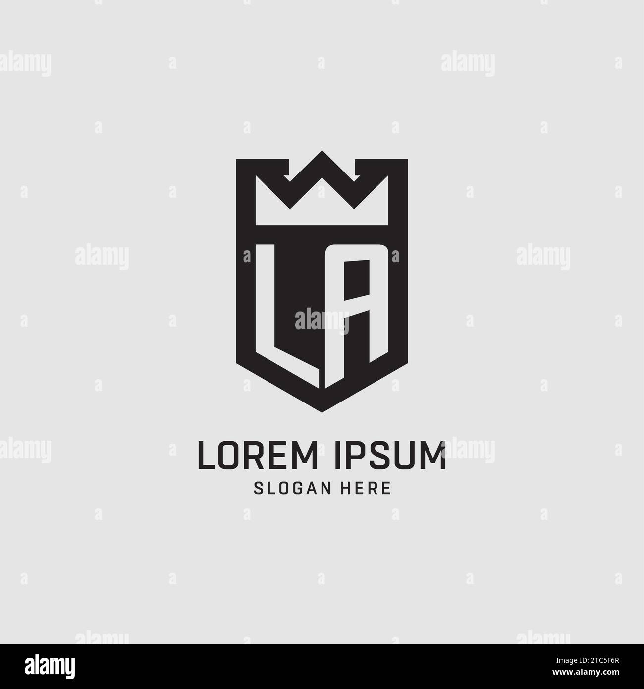 Initial LA logo shield shape, creative esport logo design vector ...