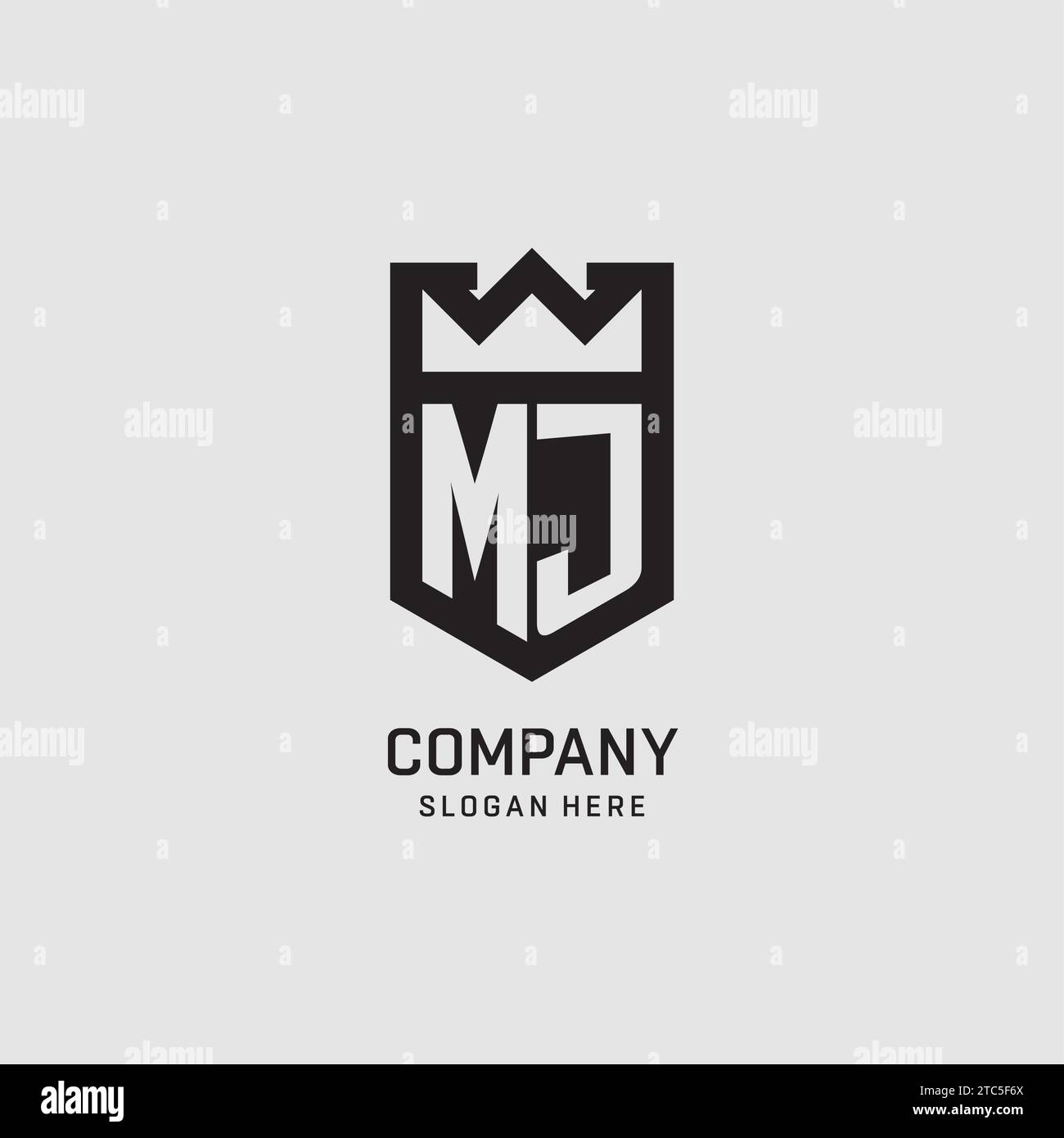 Initial MJ logo shield shape, creative esport logo design vector ...