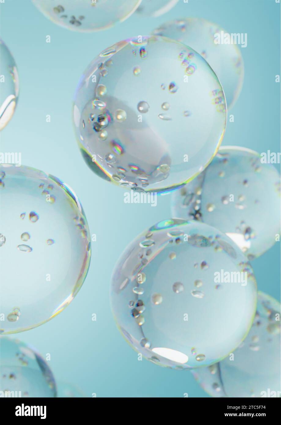 several water droplets floating in the air Stock Photo - Alamy