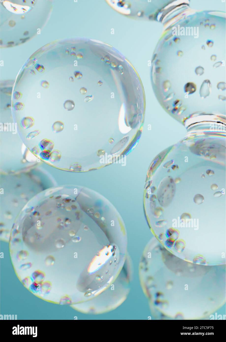 several water droplets floating in the air Stock Photo - Alamy