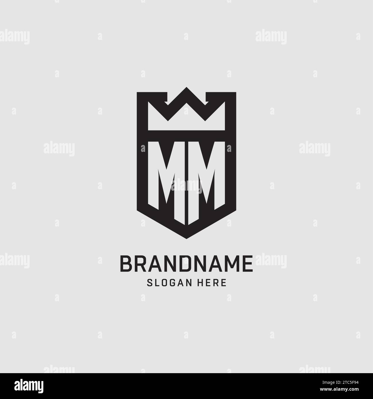 Initial MM logo shield shape, creative esport logo design vector ...