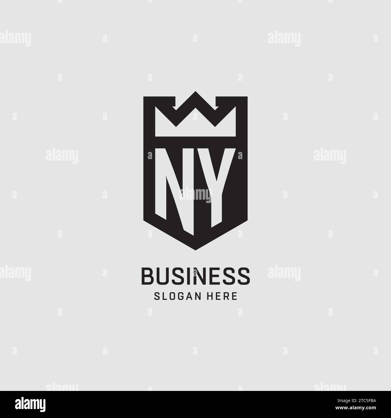 Initial NY logo shield shape, creative esport logo design vector ...