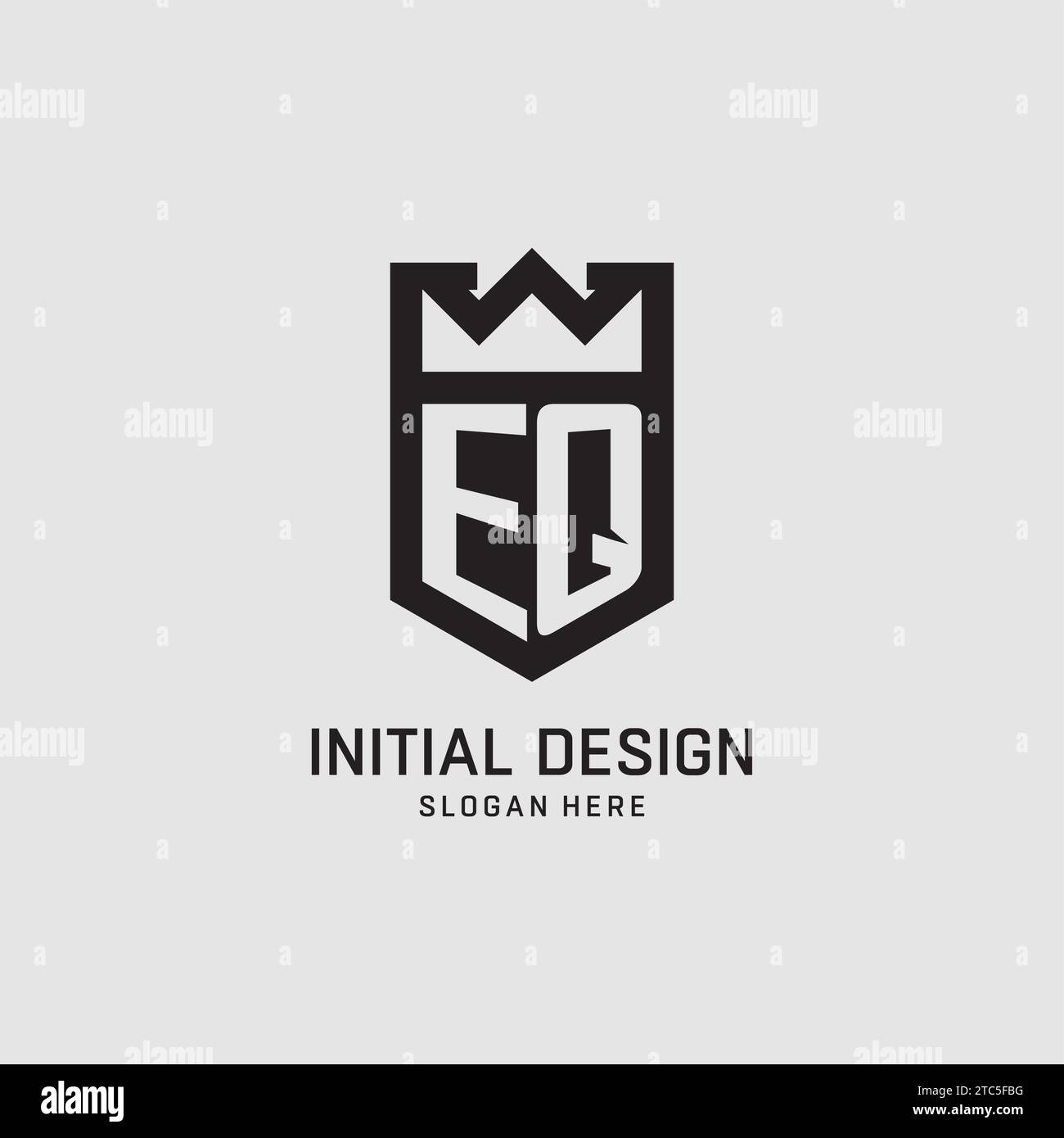 Initial EQ logo shield shape, creative esport logo design vector ...