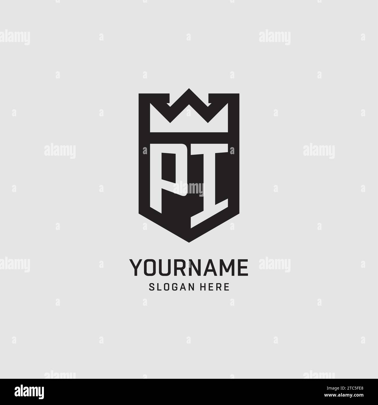 Initial PI logo shield shape, creative esport logo design vector ...