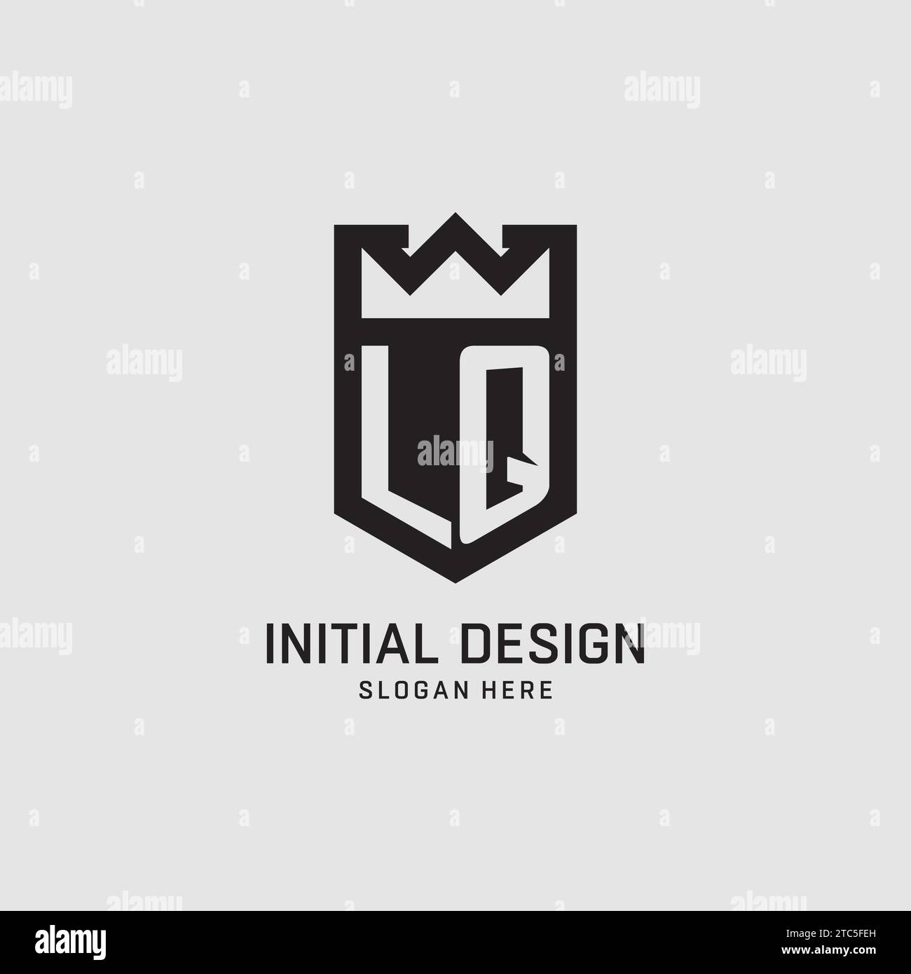 Initial LQ logo shield shape, creative esport logo design vector graphic Stock Vector Image ...