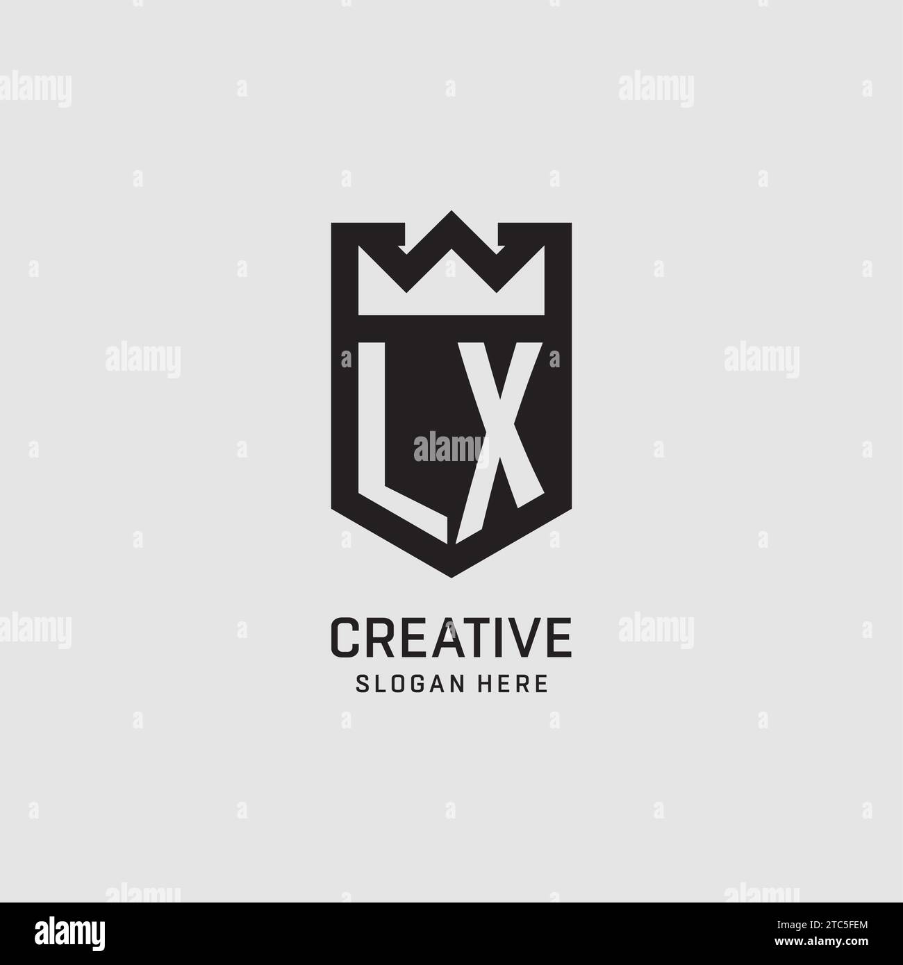 Initial LX logo shield shape, creative esport logo design vector graphic Stock Vector Image ...