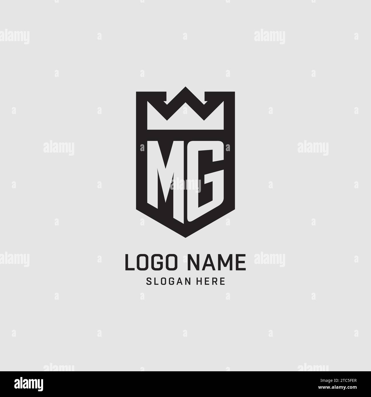 Initial MG logo shield shape, creative esport logo design vector graphic Stock Vector Image ...