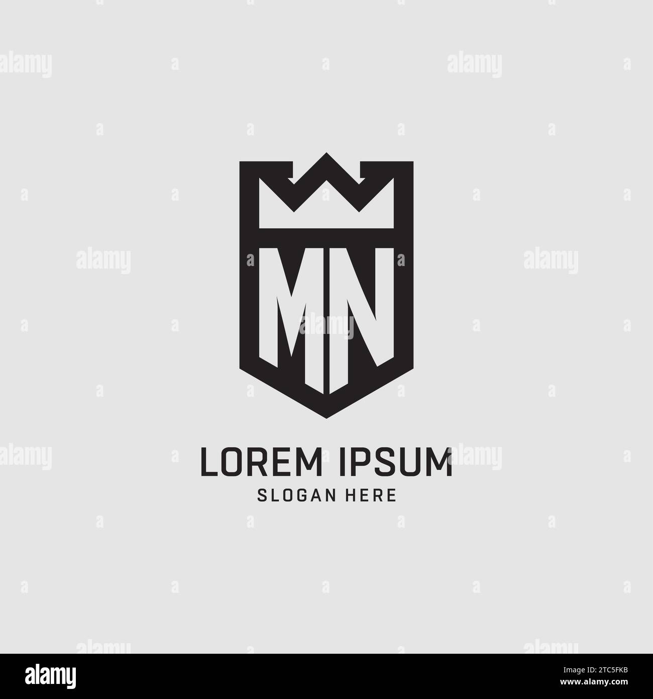 Initial MN logo shield shape, creative esport logo design vector ...