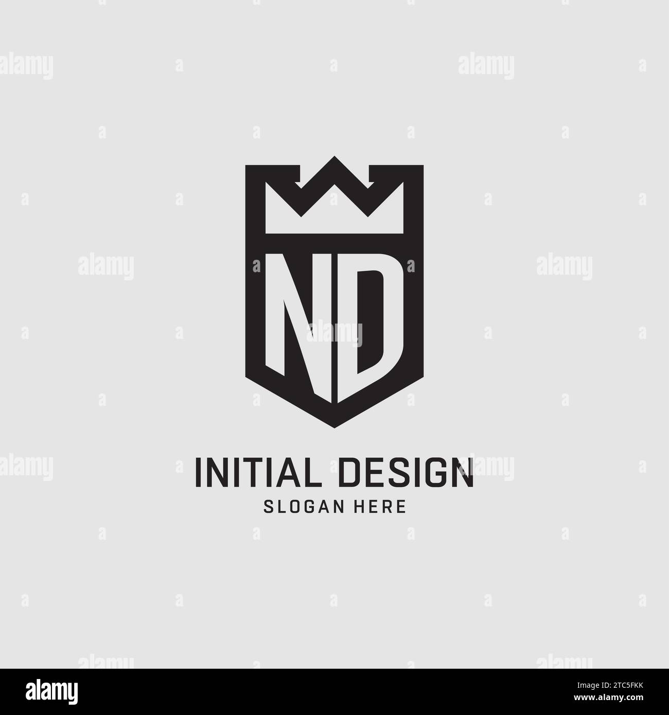 Initial ND logo shield shape, creative esport logo design vector ...