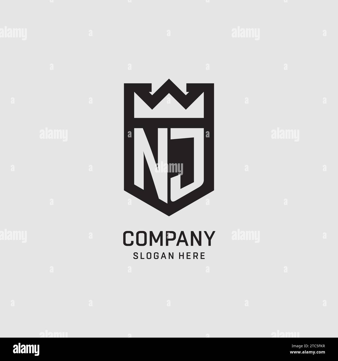 Initial NJ logo shield shape, creative esport logo design vector graphic Stock Vector Image ...