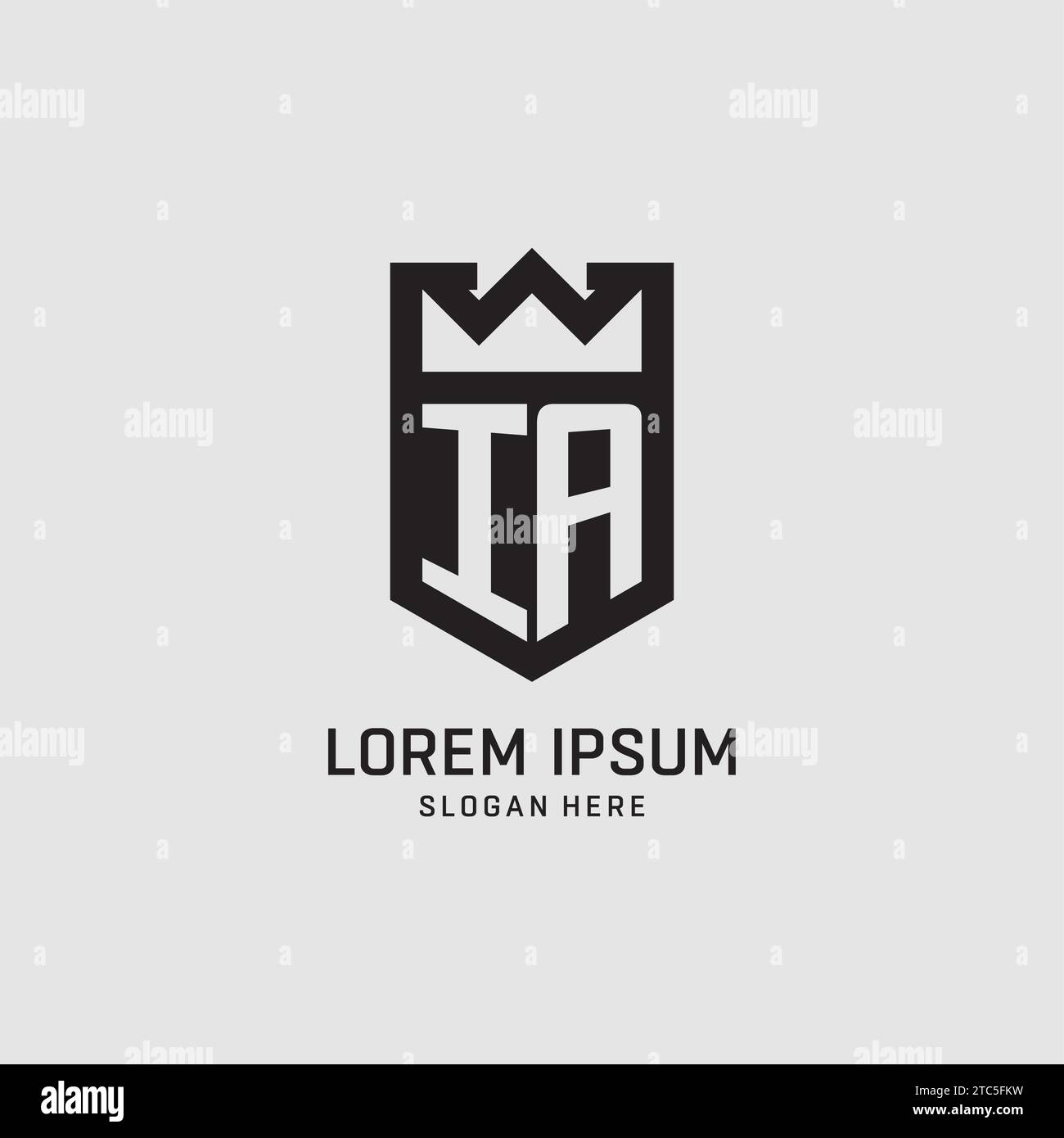 Initial IA logo shield shape, creative esport logo design vector ...
