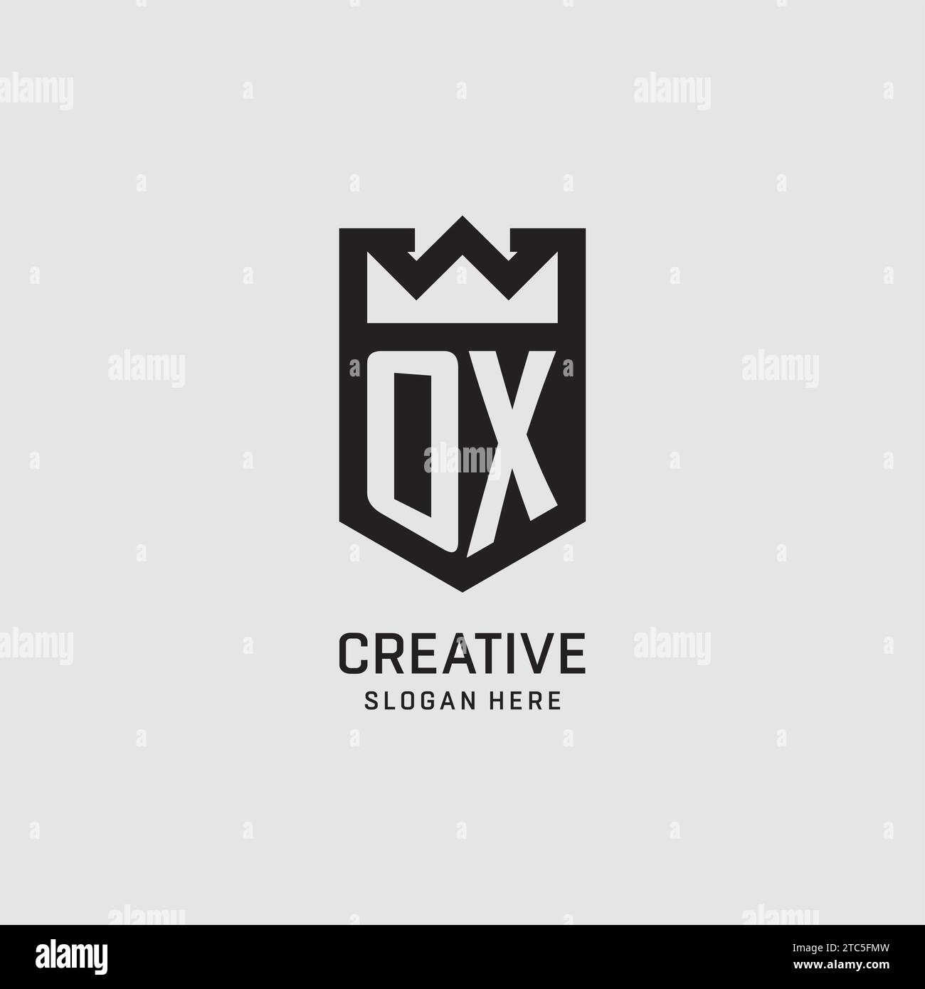 Initial OX logo shield shape, creative esport logo design vector ...