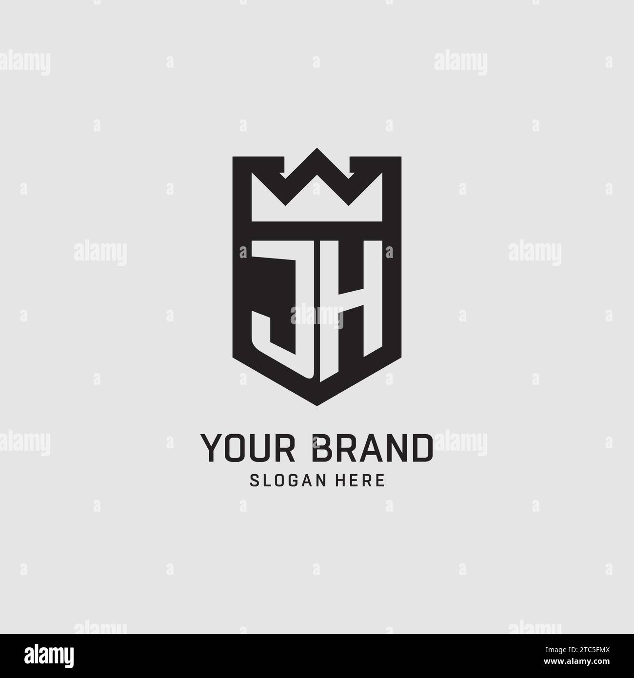Initial JH logo shield shape, creative esport logo design vector ...