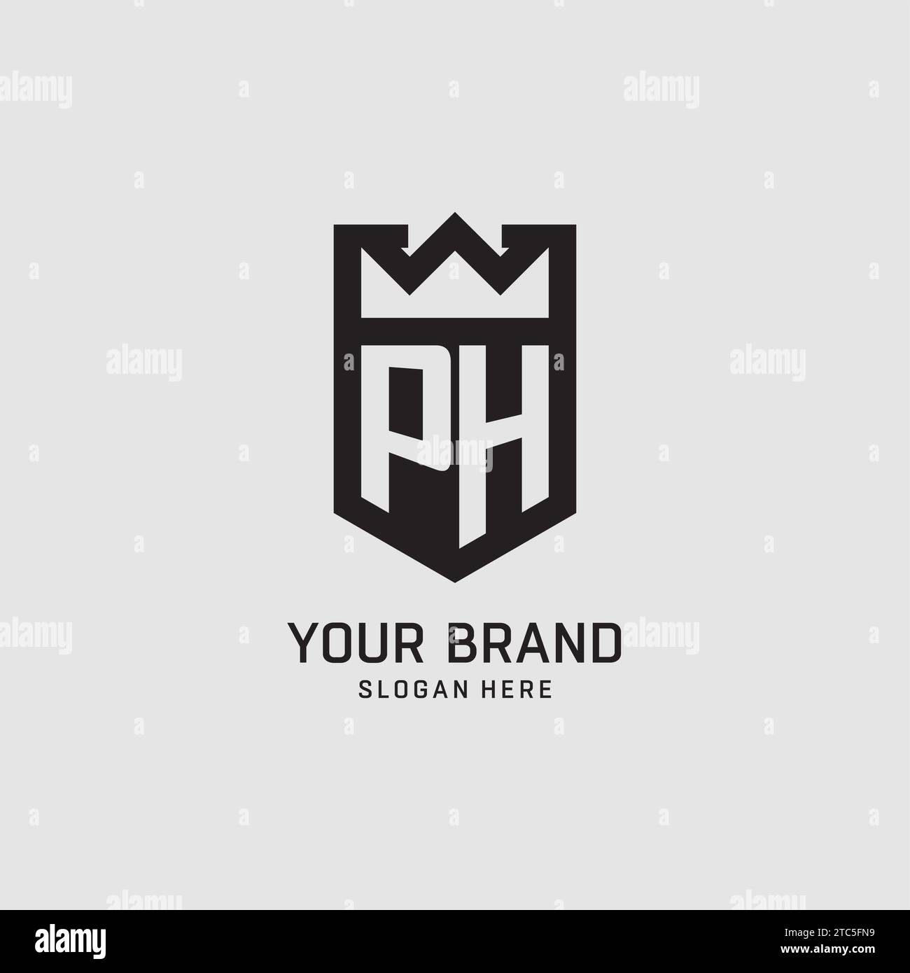 Initial PH logo shield shape, creative esport logo design vector graphic Stock Vector Image ...