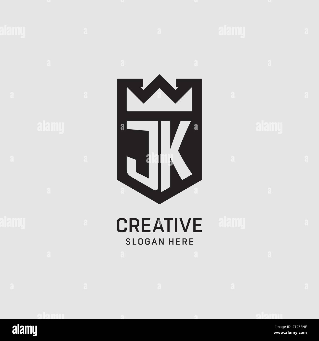 Initial JK logo shield shape, creative esport logo design vector ...