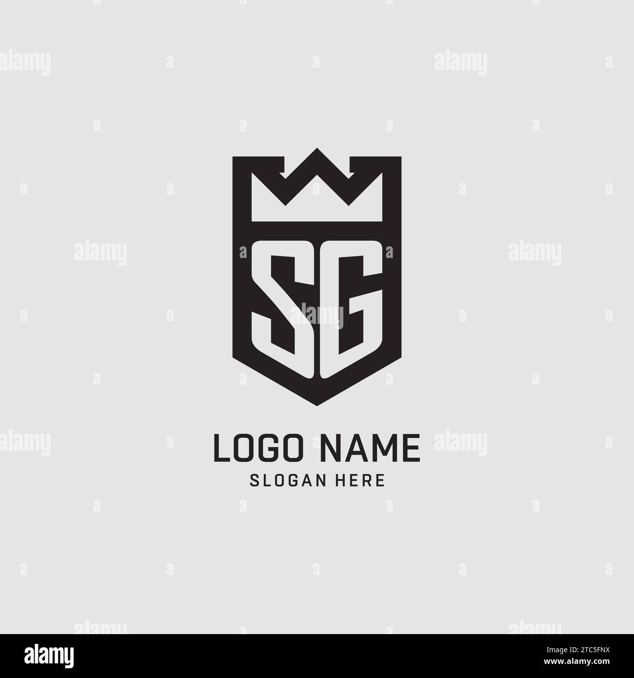 Initial SG logo shield shape, creative esport logo design vector graphic Stock Vector Image ...