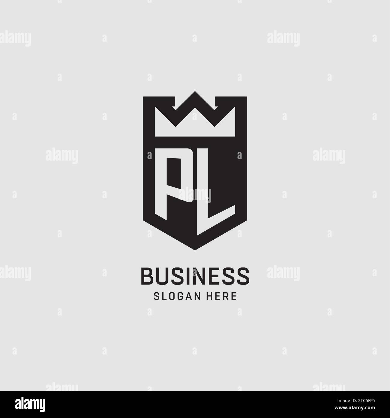 Initial PL logo shield shape, creative esport logo design vector ...