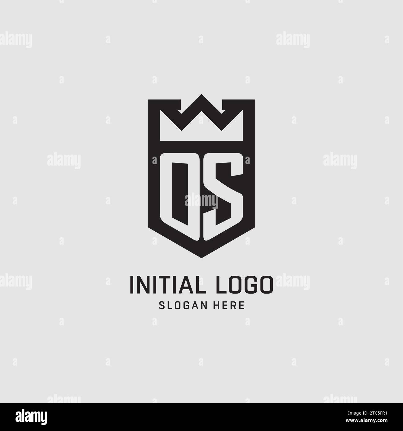Initial OS logo shield shape, creative esport logo design vector ...