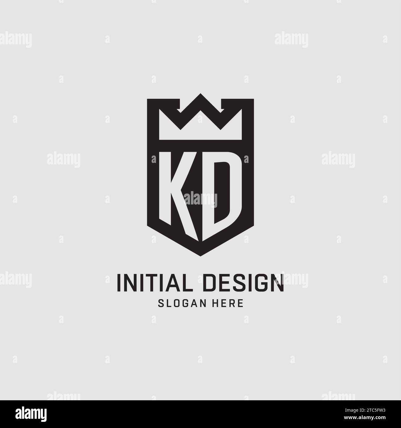 Initial KD logo shield shape, creative esport logo design vector ...
