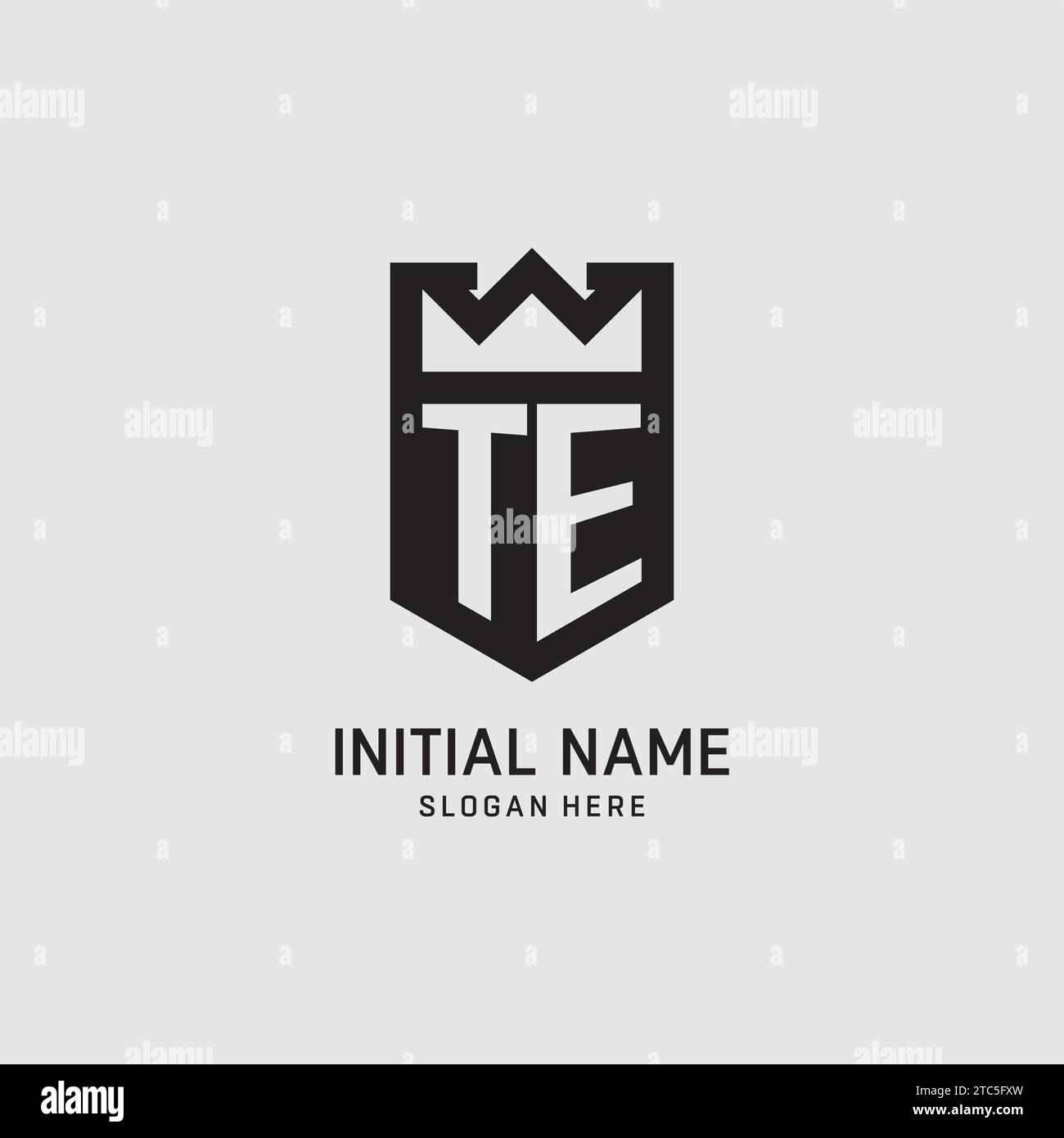 Initial TE logo shield shape, creative esport logo design vector graphic Stock Vector Image ...