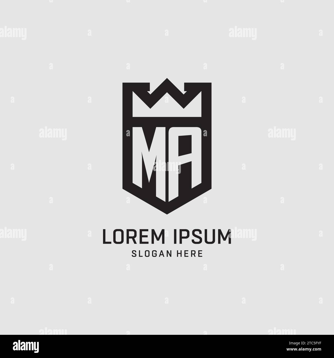 Initial MA logo shield shape, creative esport logo design vector ...