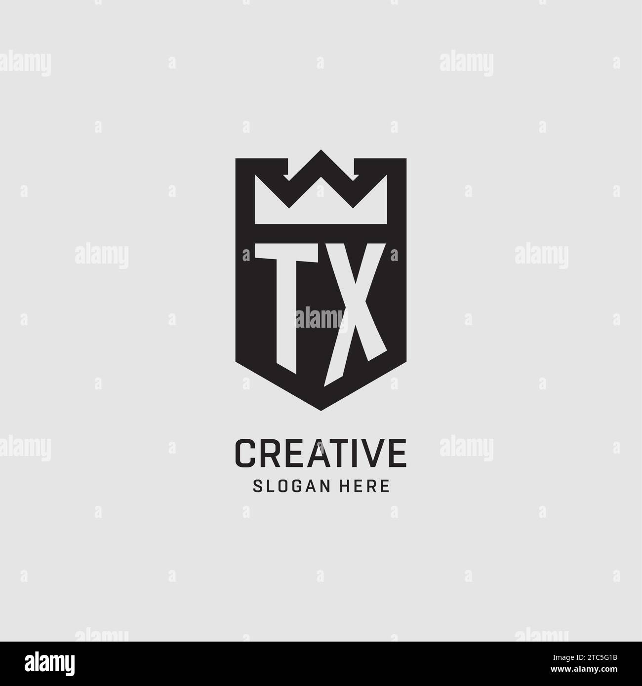 Initial TX logo shield shape, creative esport logo design vector ...