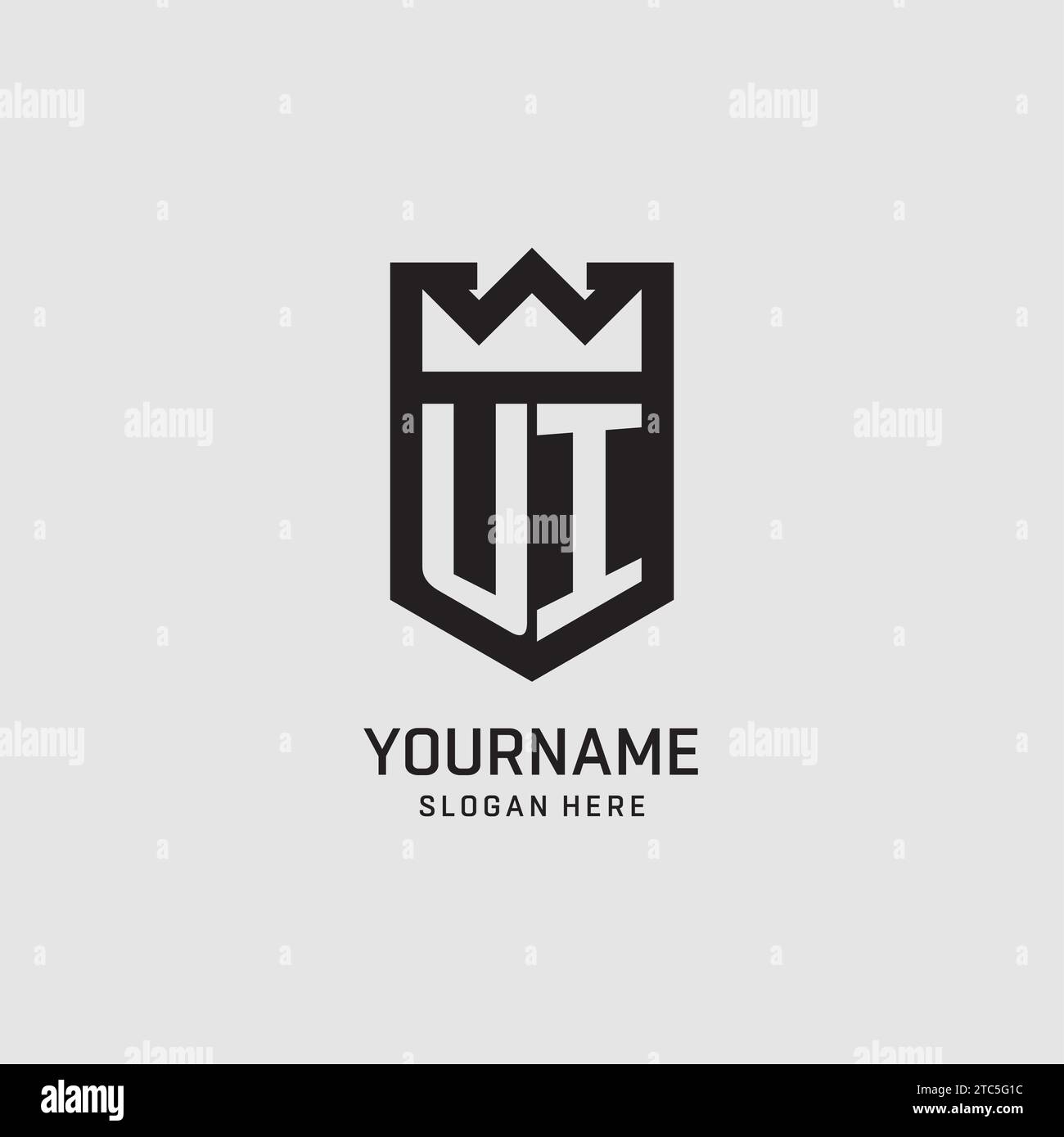 Initial UI logo shield shape, creative esport logo design vector ... Initial UI logo shield shape, creative esport logo design vector ...
