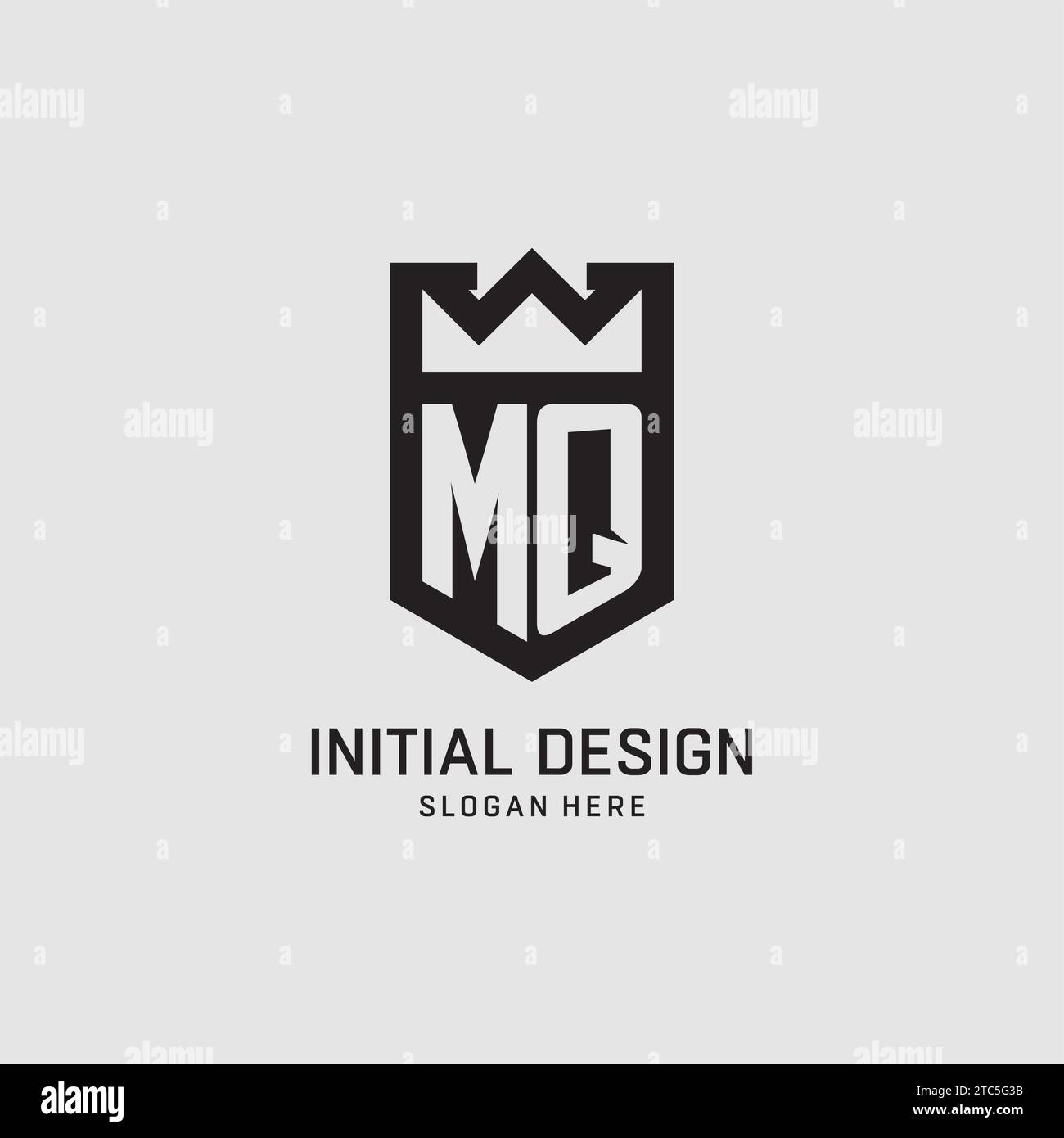 Initial MQ logo shield shape, creative esport logo design vector ...