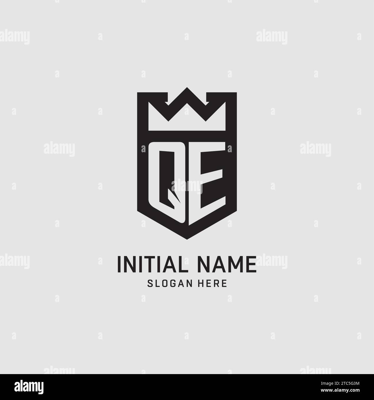 Initial QE logo shield shape, creative esport logo design vector ...