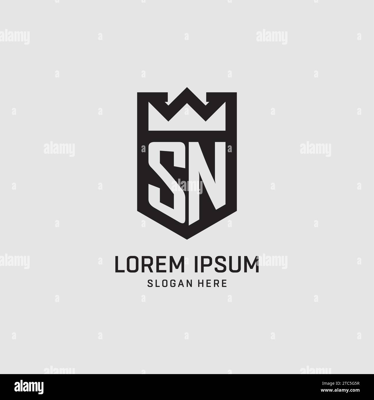 Initial SN logo shield shape, creative esport logo design vector ...
