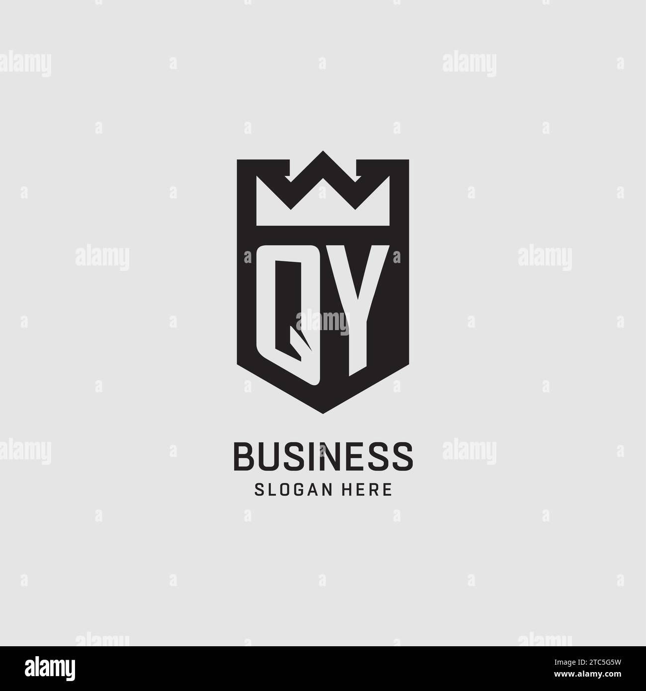 Initial QY logo shield shape, creative esport logo design vector ...