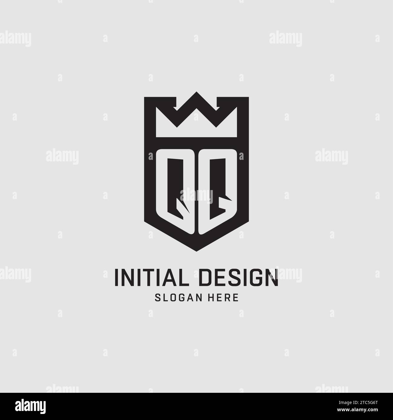 Initial QQ logo shield shape, creative esport logo design vector graphic Stock Vector Image ...