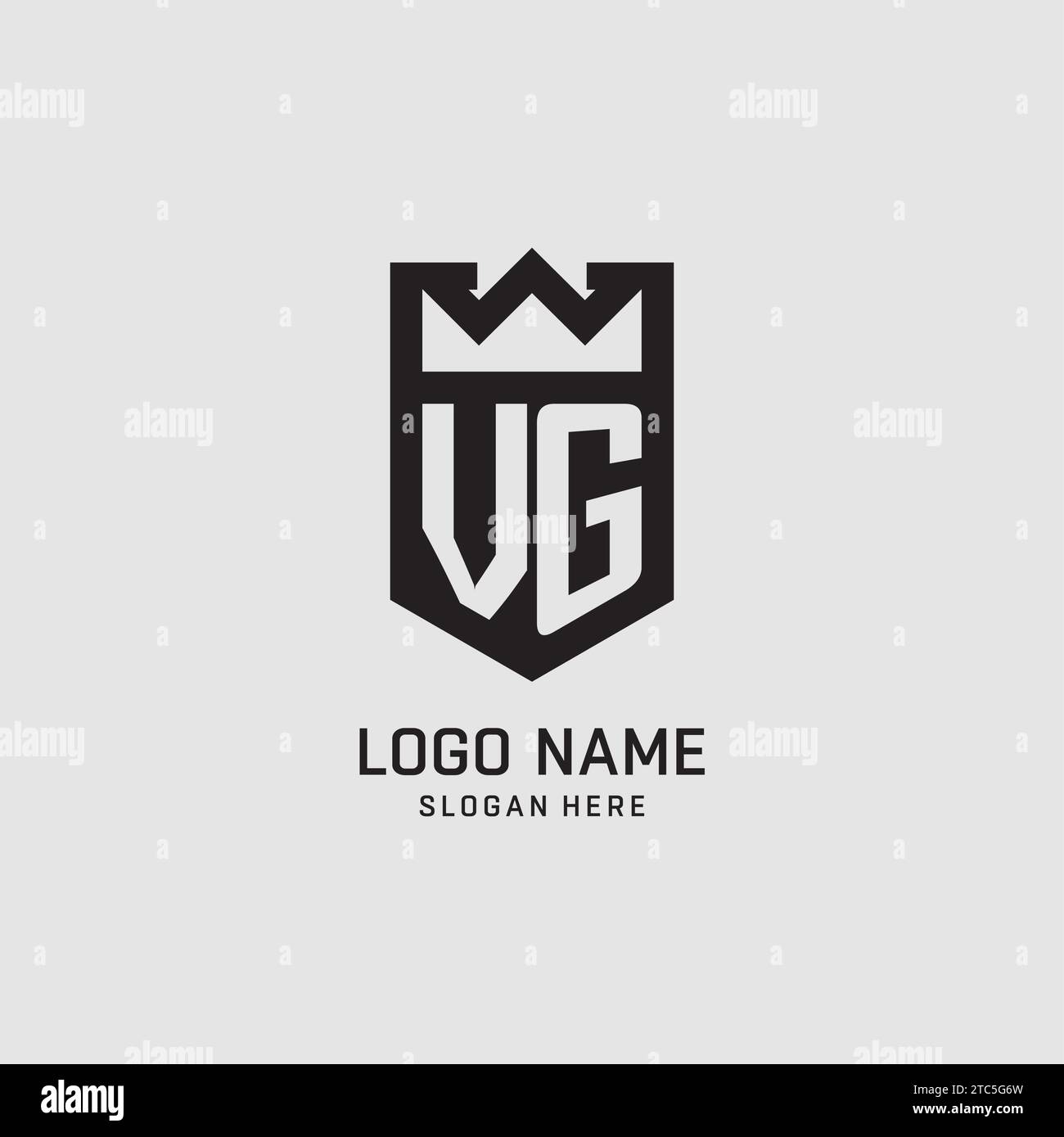 Initial VG logo shield shape, creative esport logo design vector graphic Stock Vector Image ...