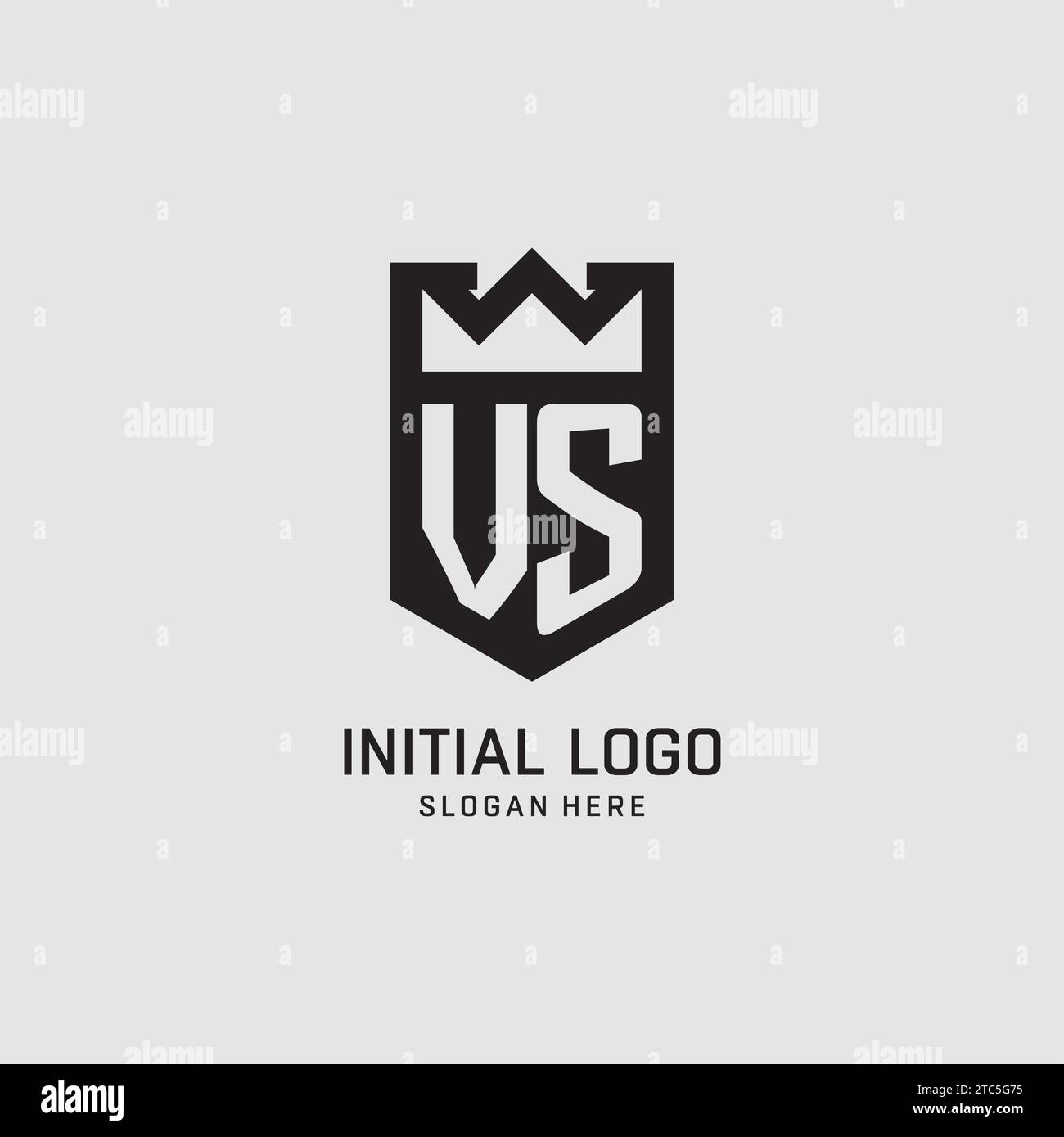 Initial VS logo shield shape, creative esport logo design vector ...
