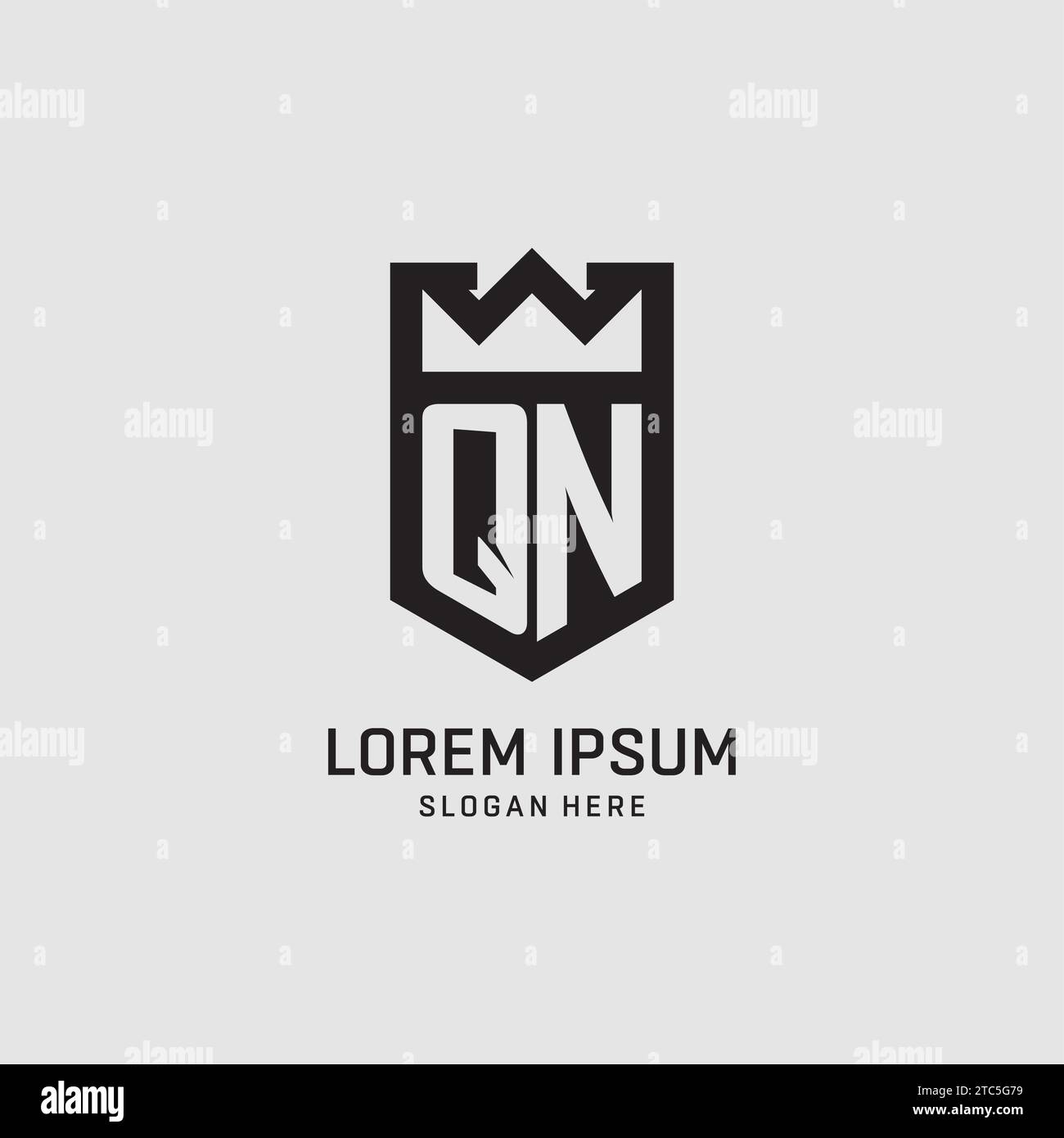Initial QN logo shield shape, creative esport logo design vector ...