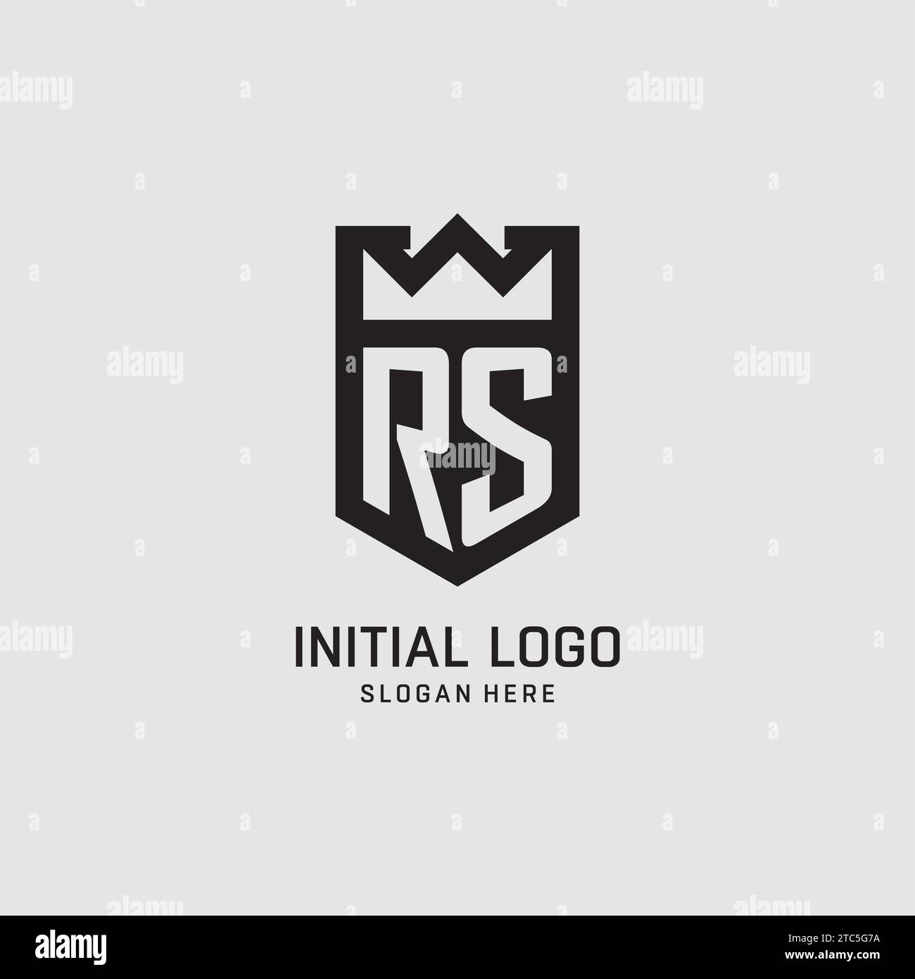 Initial RS logo shield shape, creative esport logo design vector ...