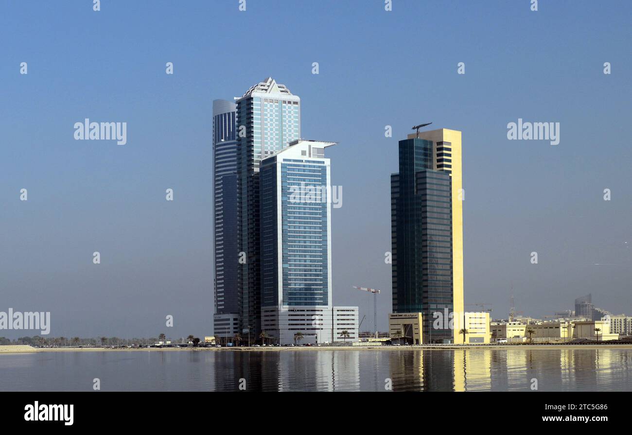 The changing urban skyline of Sharjah, UAE Stock Photo - Alamy