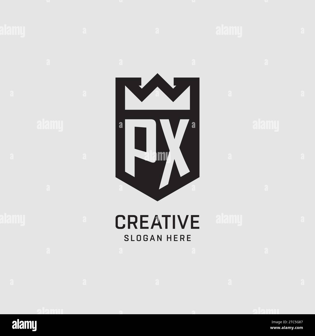 Initial PX logo shield shape, creative esport logo design vector ...