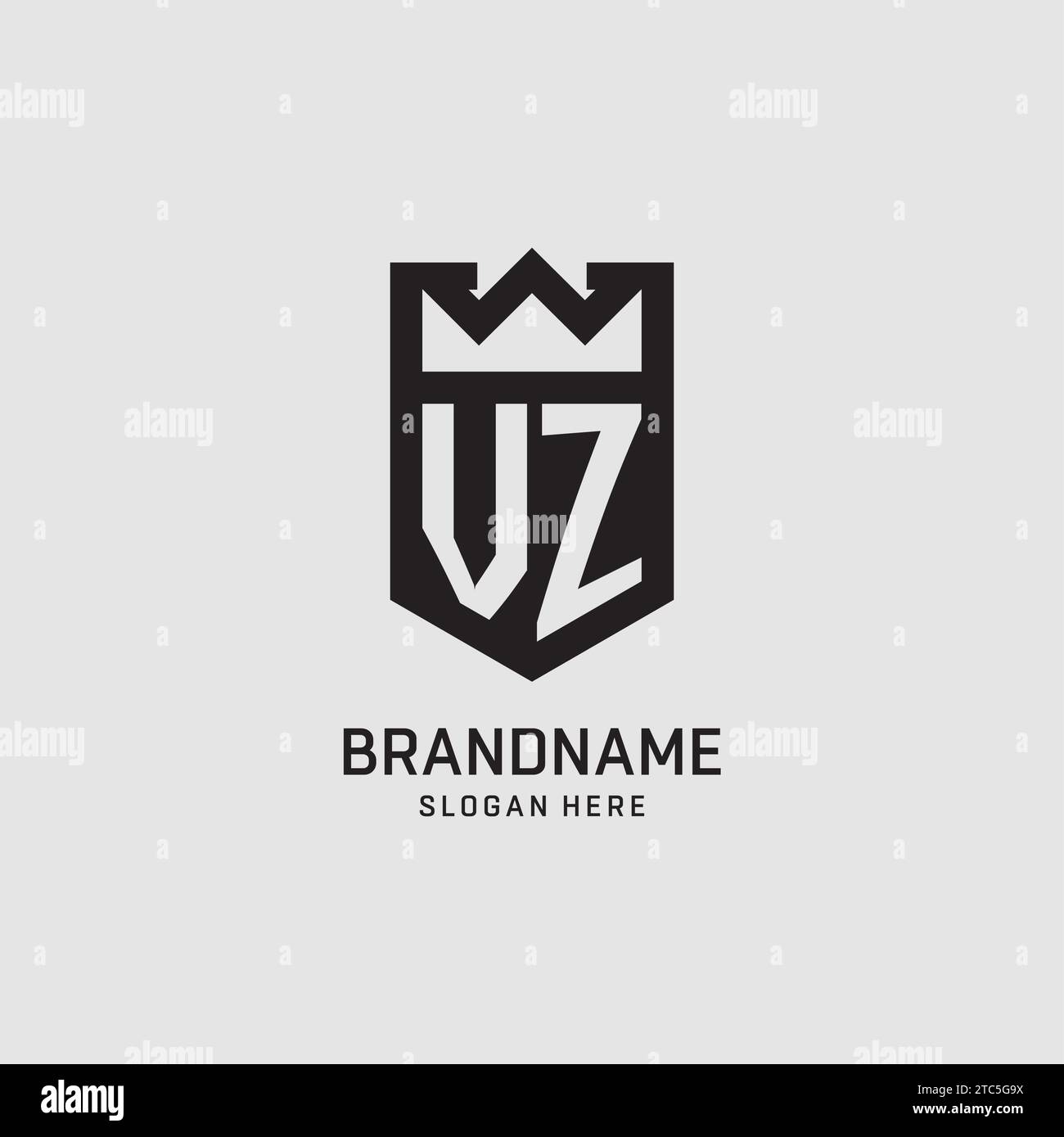 Initial VZ logo shield shape, creative esport logo design vector ...