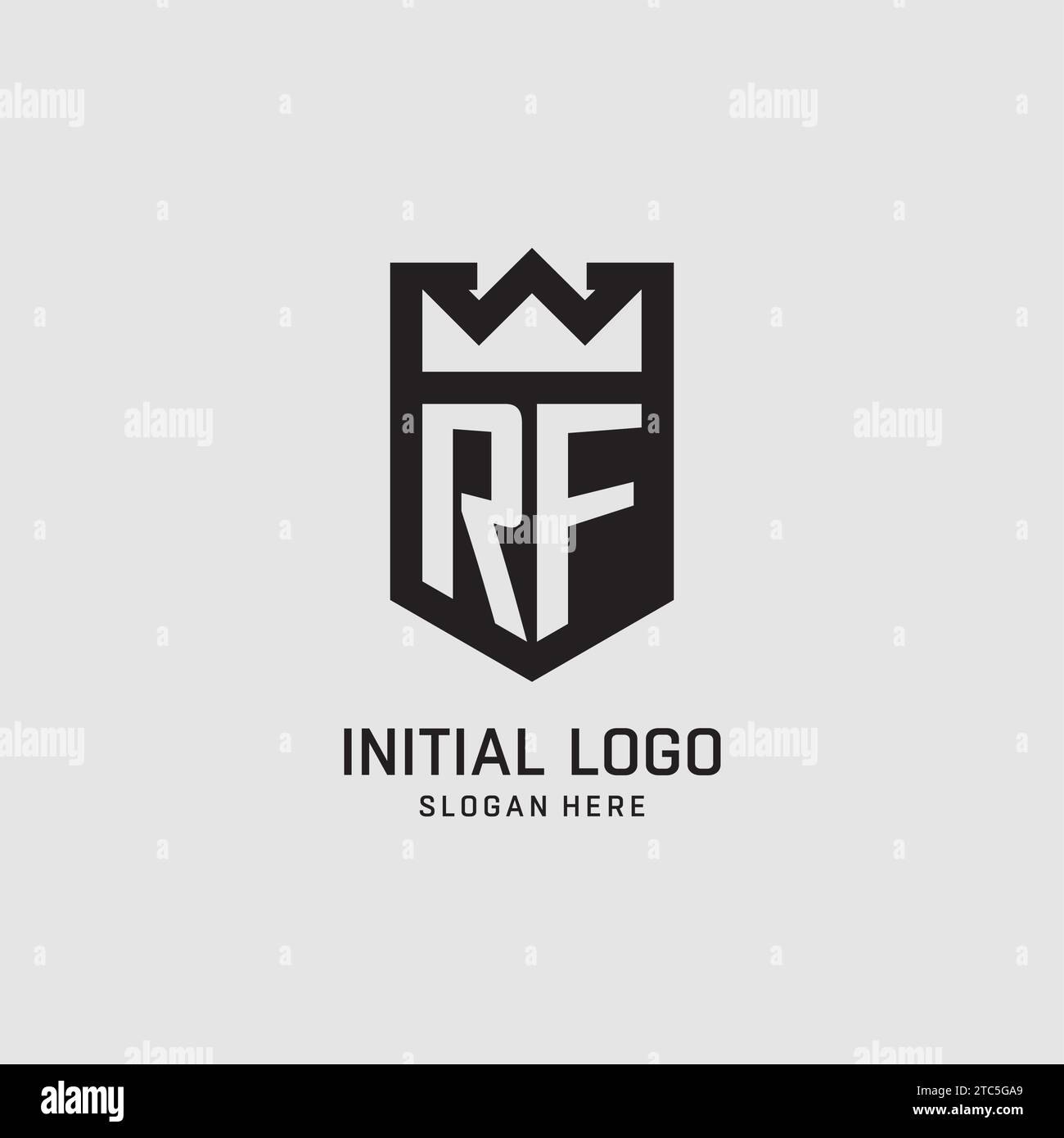 Initial RF logo shield shape, creative esport logo design vector graphic Stock Vector Image ...