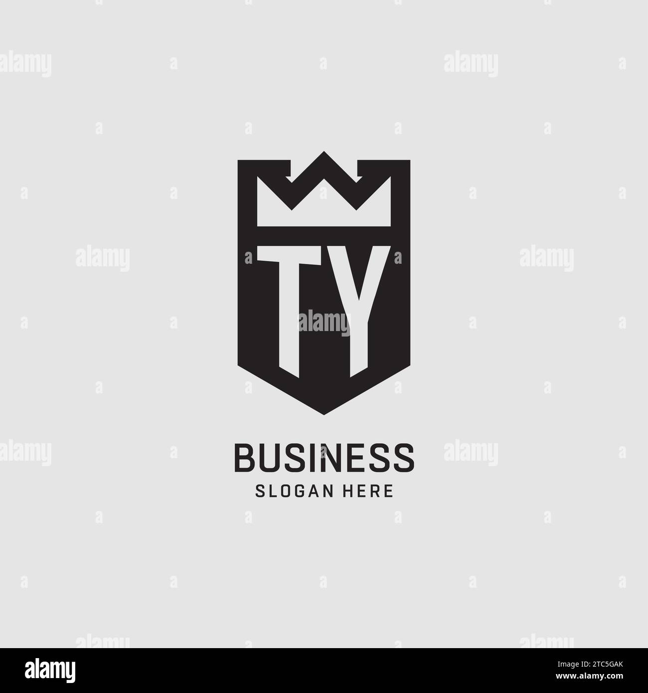 Initial TY logo shield shape, creative esport logo design vector ...