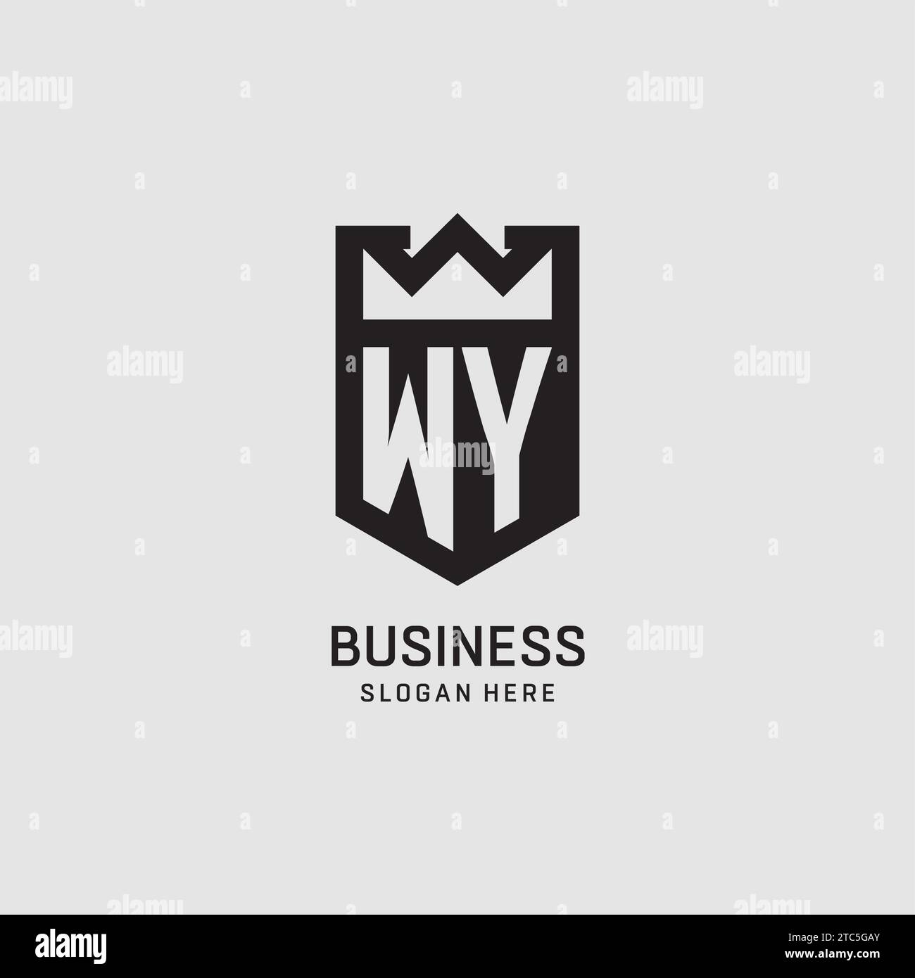 Initial WY logo shield shape, creative esport logo design vector ...